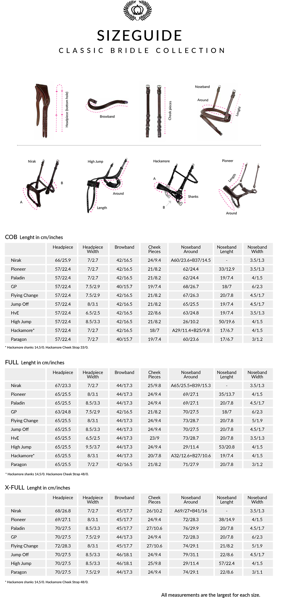 Size Guide | Imperial Equestrian